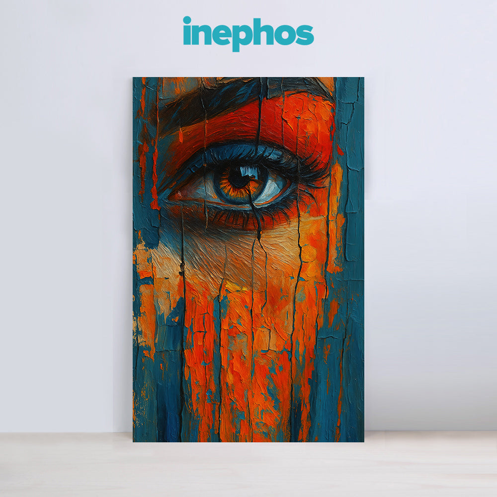 Cracked Vision | Textured Eye Canvas Painting with Bold Colors – Canvas ...