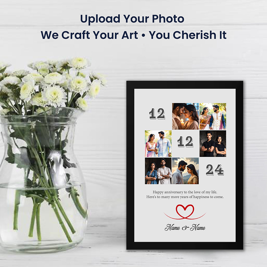 Personalized Anniversary Photo Frame – Custom Gift for Couples with ...